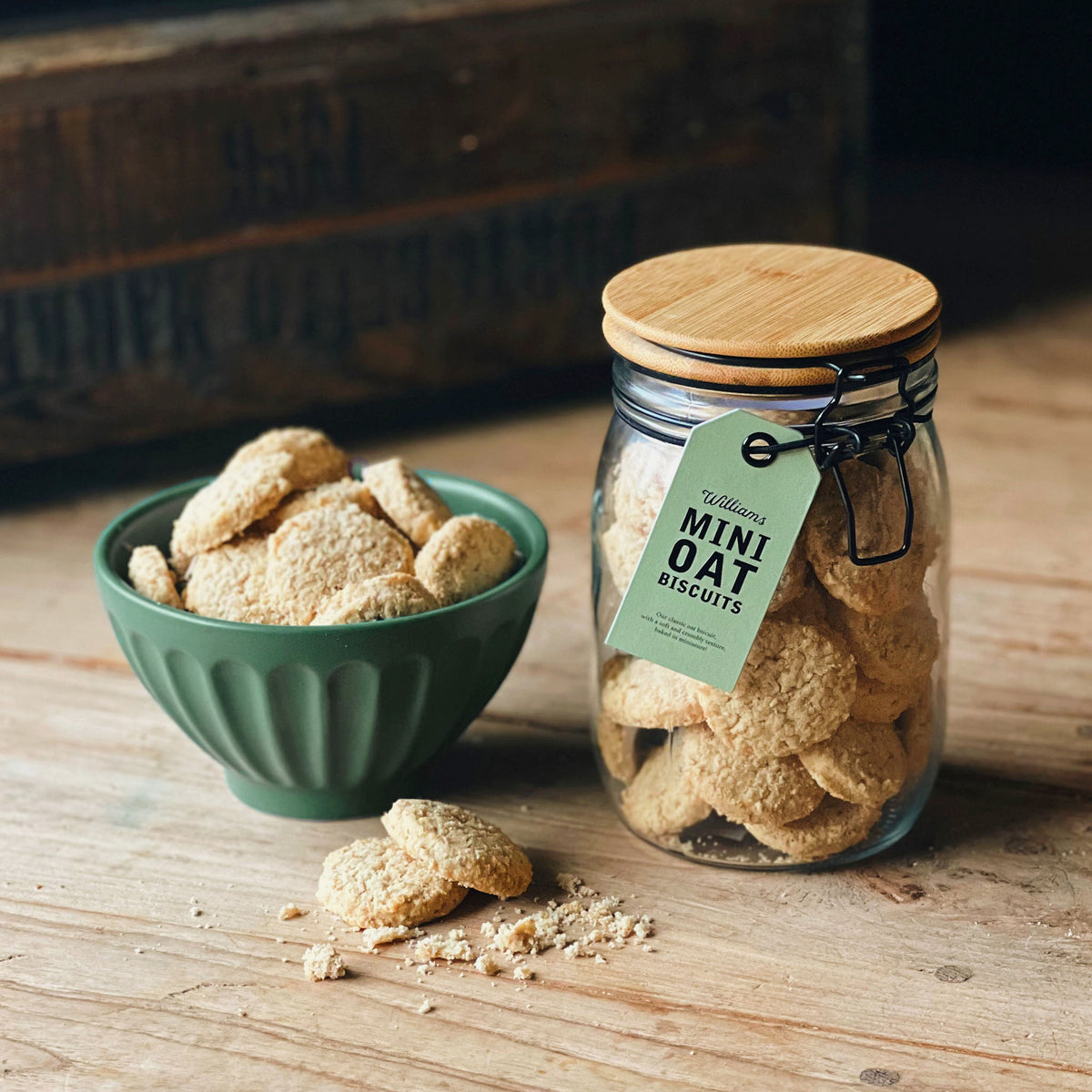 Mini Oat Biscuits Glass Clip Jar from Williams Handbaked