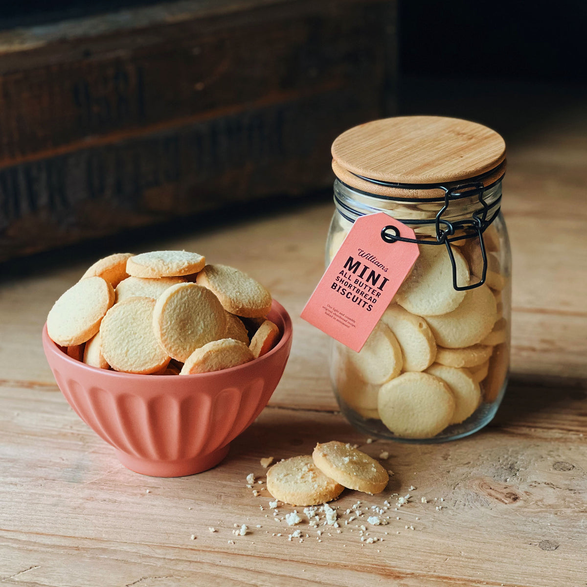 Mini All Butter Shortbread Glass Clip Jar from Williams Handbaked