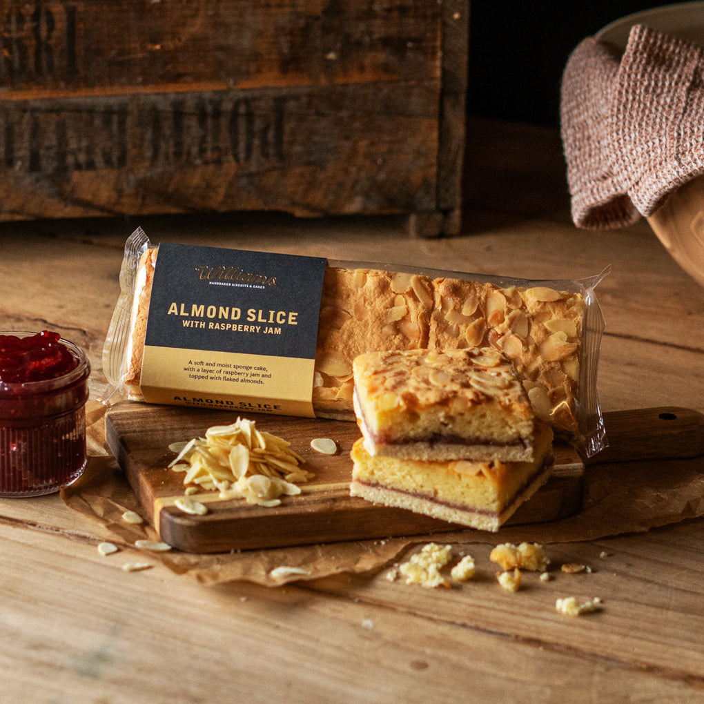 Almond Slice Traybake with Raspberry Jam from Williams Handbaked